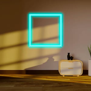 Square Neon Sign, Square Led Sign, Square Neon Light, Aesthetic Led ...