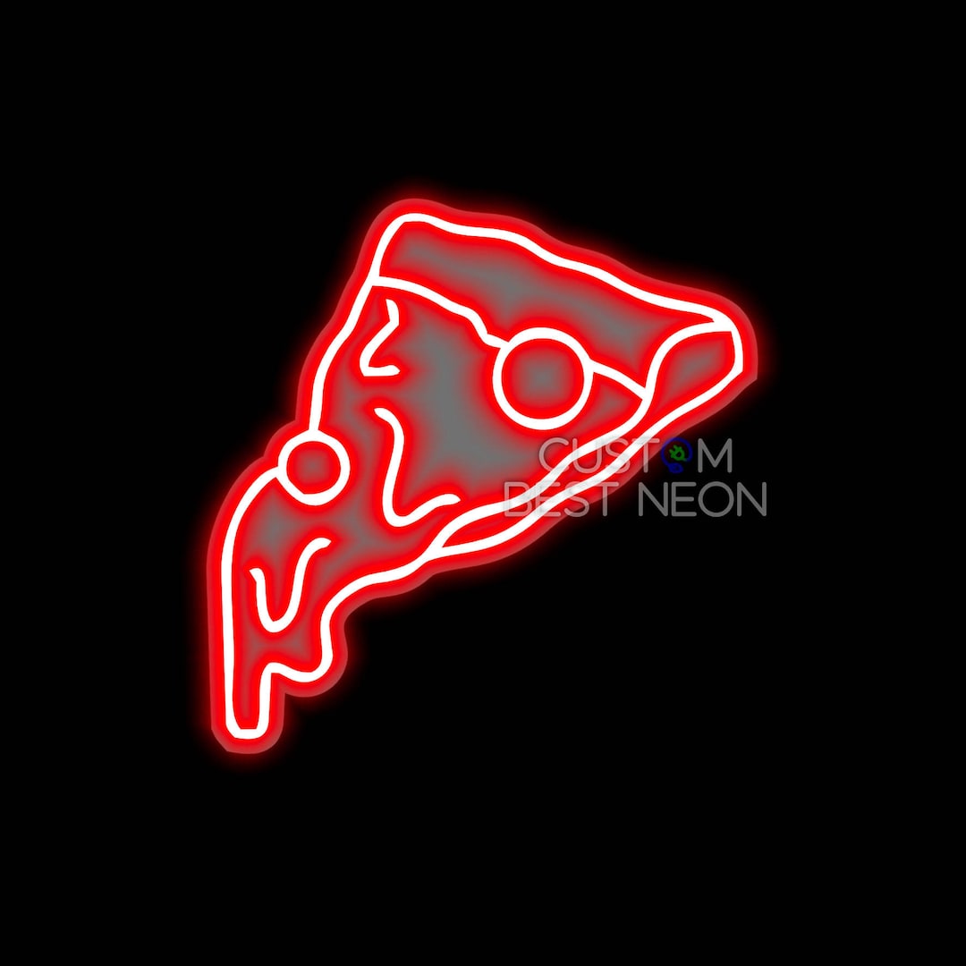 Pizza Slice Neon Sign Pizzas Art Neon Lights Pizza Slice Led Sign Food ...