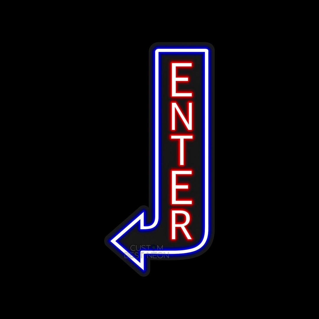 Enter Neon Sign, Outdoor Arrow Sign, Storefront Neon Lights, Waterproof ...