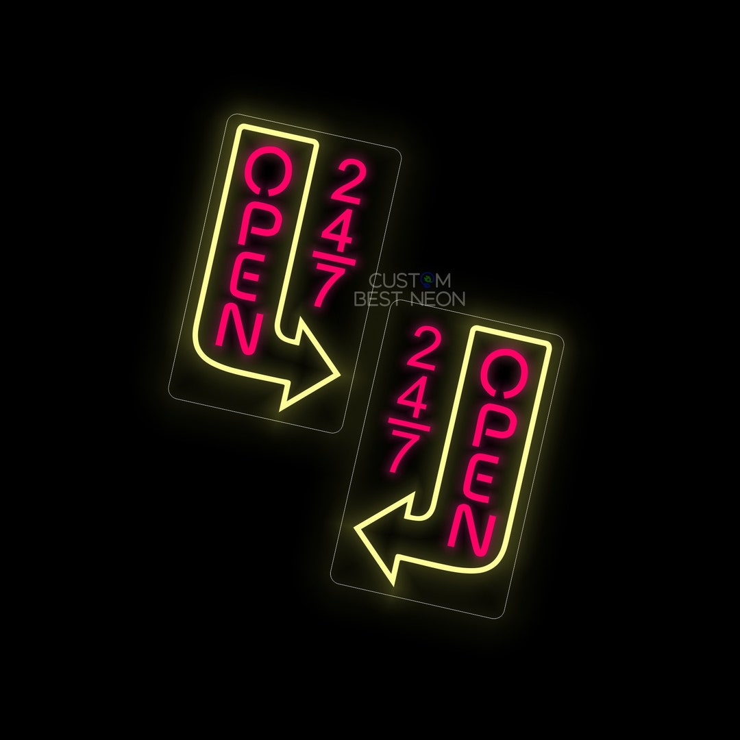 Open 24 7 Neon Sign Neon Open Sign Led Sign for Business Open - Etsy
