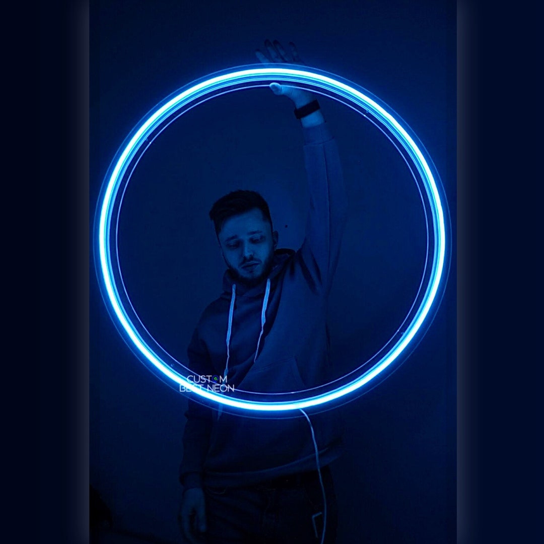 Custom Circle Neon Sign, Personalized Sign Birthday Party Neon Light ...