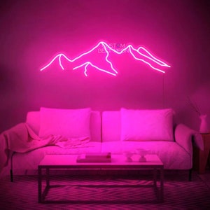 Mountain Wall Art Light up Mountain Wall Art With Led, Mountain Neon ...