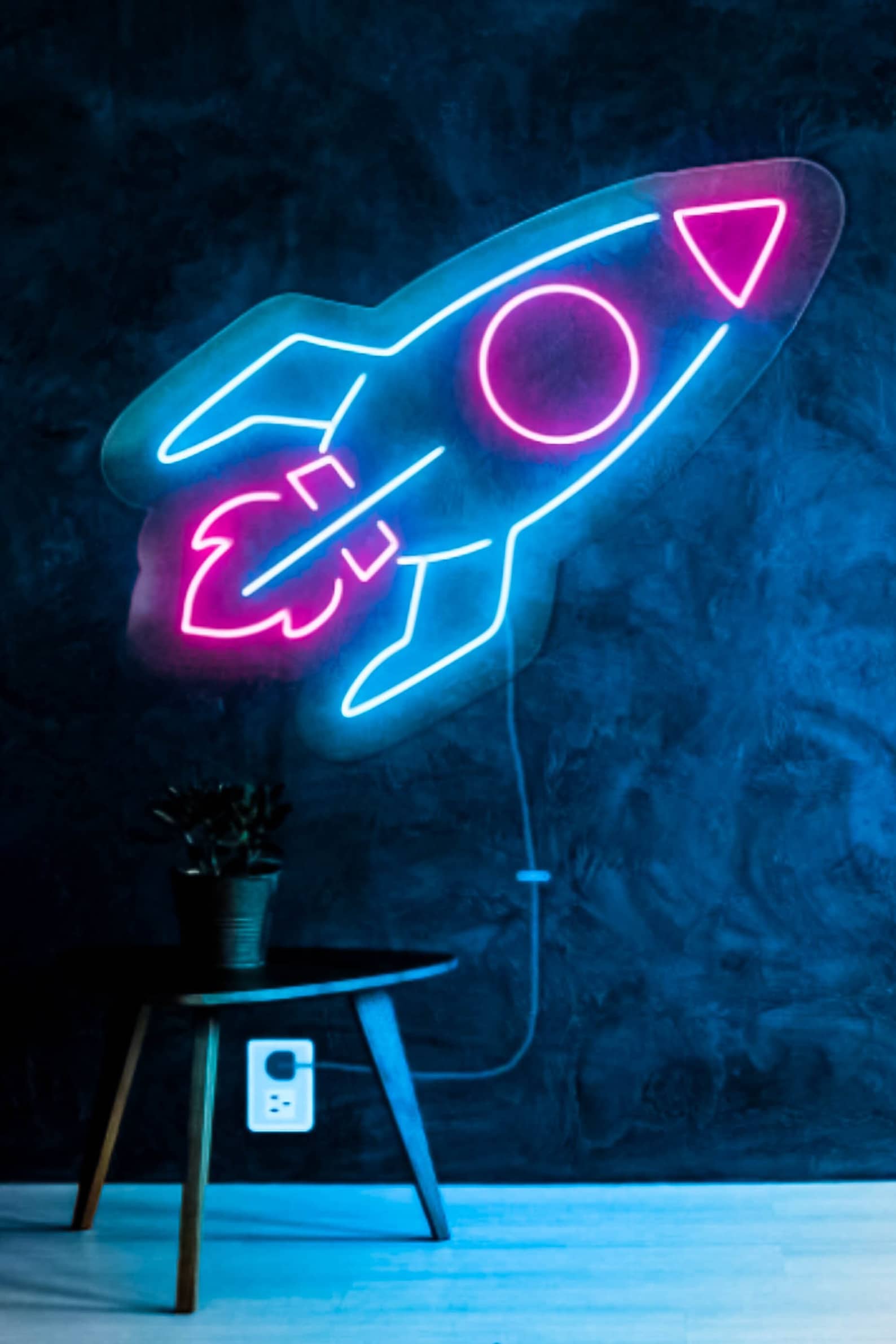 Space Rocket Neon Sign Space Rocket Neon Light Galaxy Lamp Space Neon ...