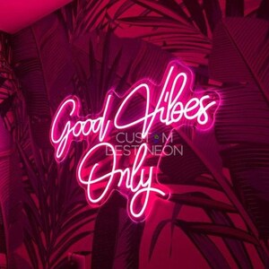 Good Vibes Only Neon Sign Art, LED Lights Neon Sign Bedroom Wall Decor ...
