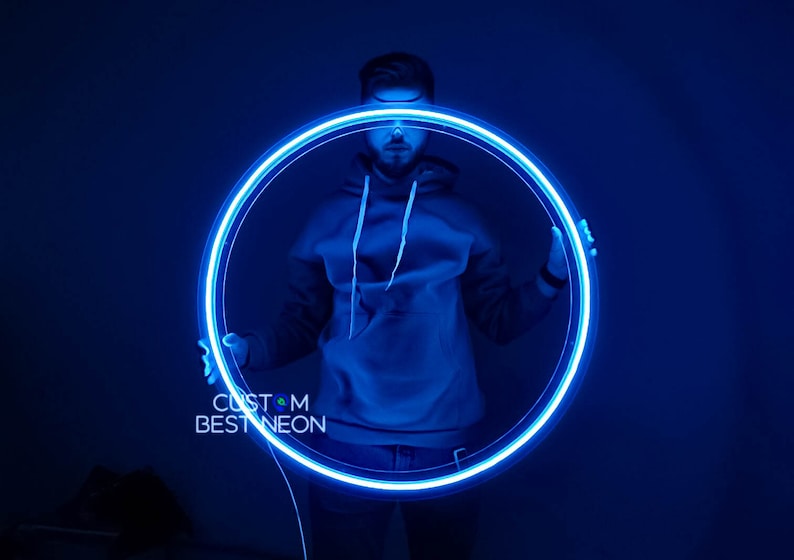 ZEN Circle Neon Sign, Hot Pink Neon Sign Enso Circle Cyberpunk Decor ...