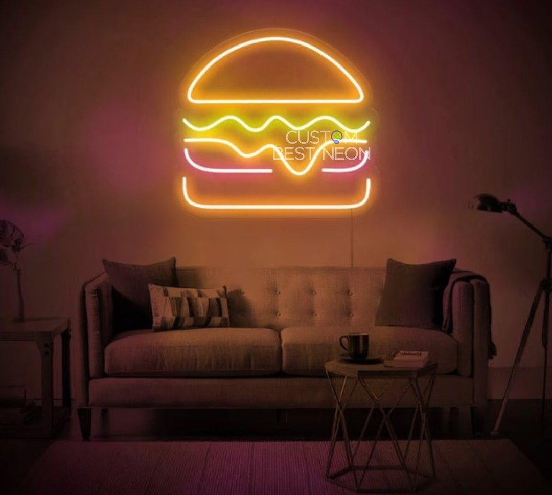 Hamburger Neon Sign Burger Led Neon Sign BURGER Neon Light - Etsy