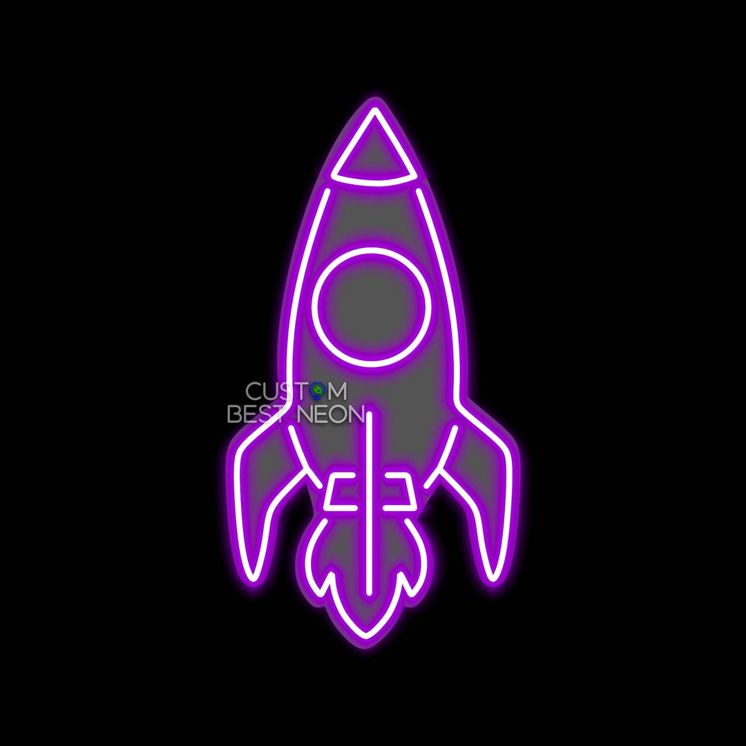 Rocket LED Neon Sign, Custom Neon, Neon Light Sign Art, Rocket Neon ...