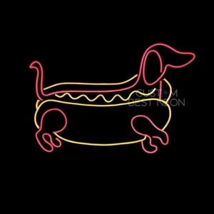 Sausage Dog Led, Hot Dog Neon Sign, Animal Led Lights, Diner Wall Decor ...