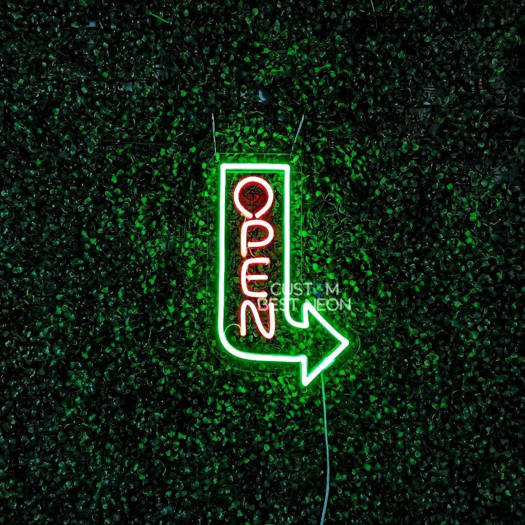 Vertical Open Sign With Arrow Ultra-bright LED Neon Sign Bar - Etsy
