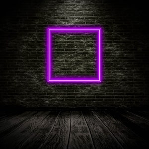 Square Neon Sign, Square Led Sign, Square Neon Light, Aesthetic Led ...