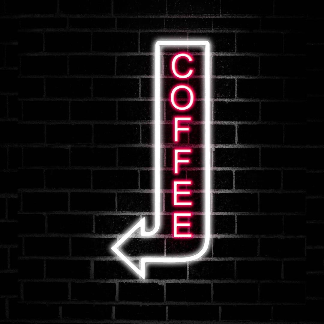 Neon Coffee Arrow Sign: Advanced Waterproof LED Neon for Businesses ...