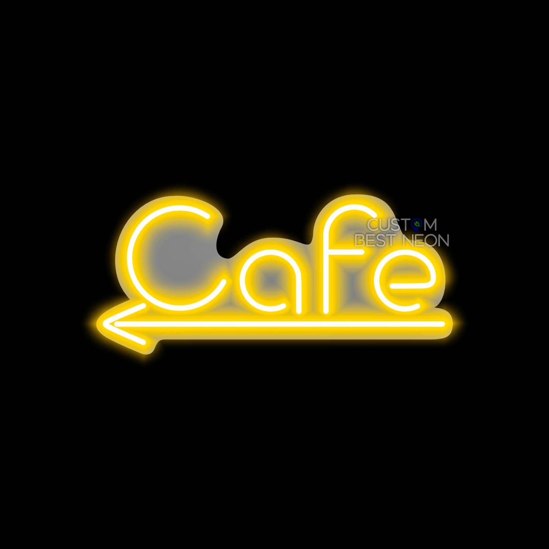 Cafe Arrow Neon Sign Custom, Coffee Bar Shop Restaurant LED Neon Sign ...