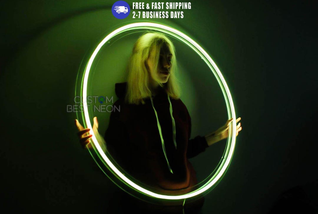 Enso Neon Circle Sign, ZEN Wall Art, Light Ring Sign, Led Circe Lights ...