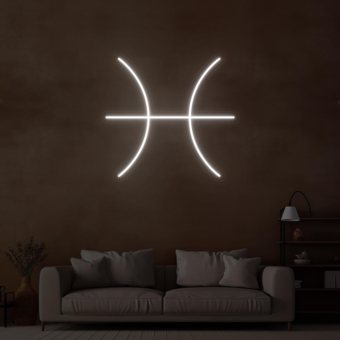 Pisces Zodiac Symbol Astrology Neon Sign, Fishes Zodiac Sign Led Light ...