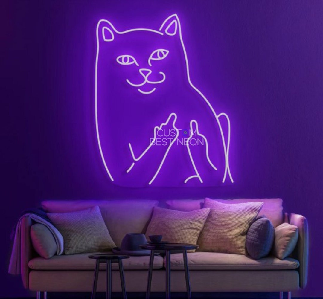 Custom Cat Neon Sign Bedroom Night Light, Funny Kitty LED Neon Sign ...