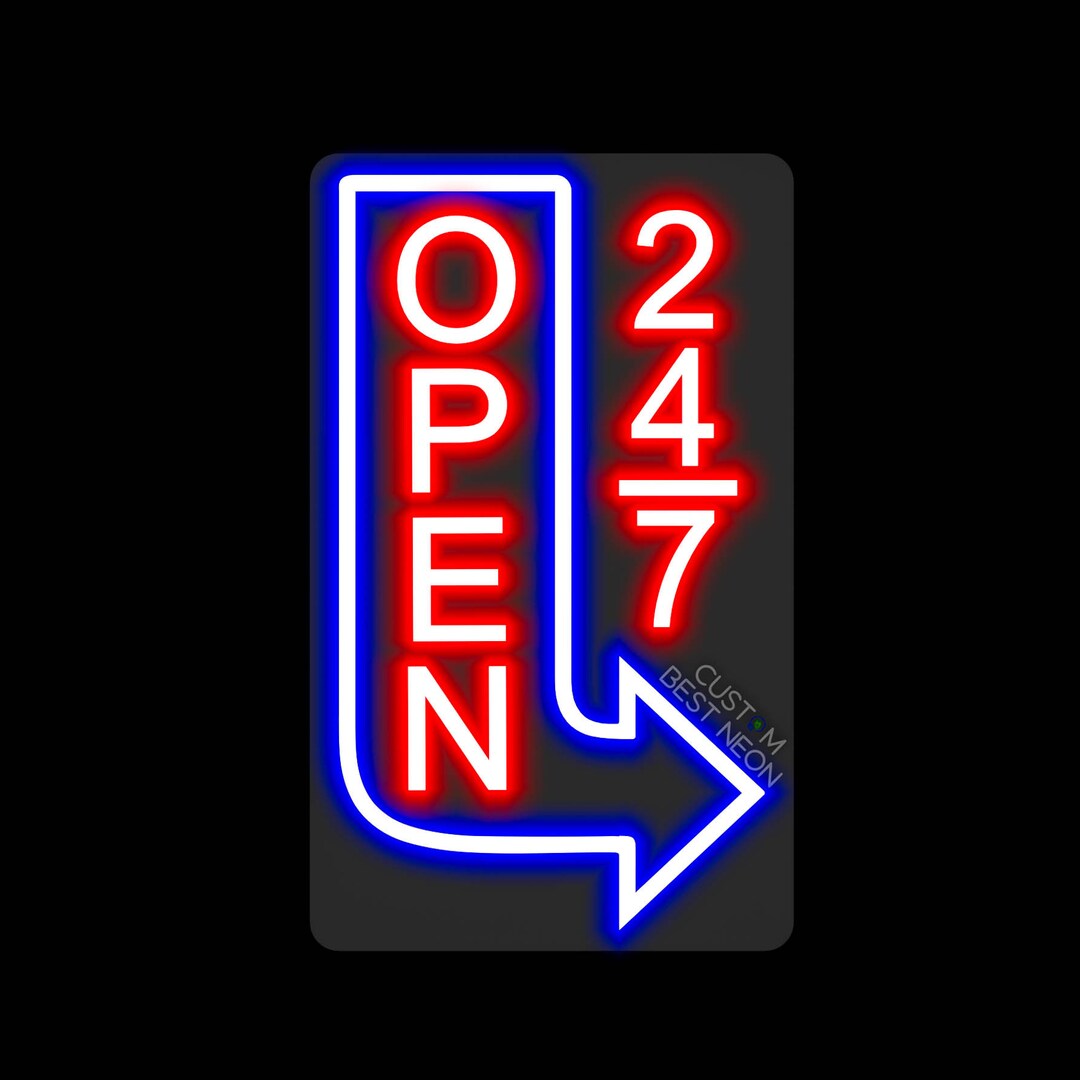 Open 24 7 Neon Sign Neon Open Sign Led Sign for Business Open Light up ...