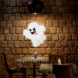 Halloween Ghost LED UV Neon Sign | Ghost Neon Sign Wall Art | Spooky ...