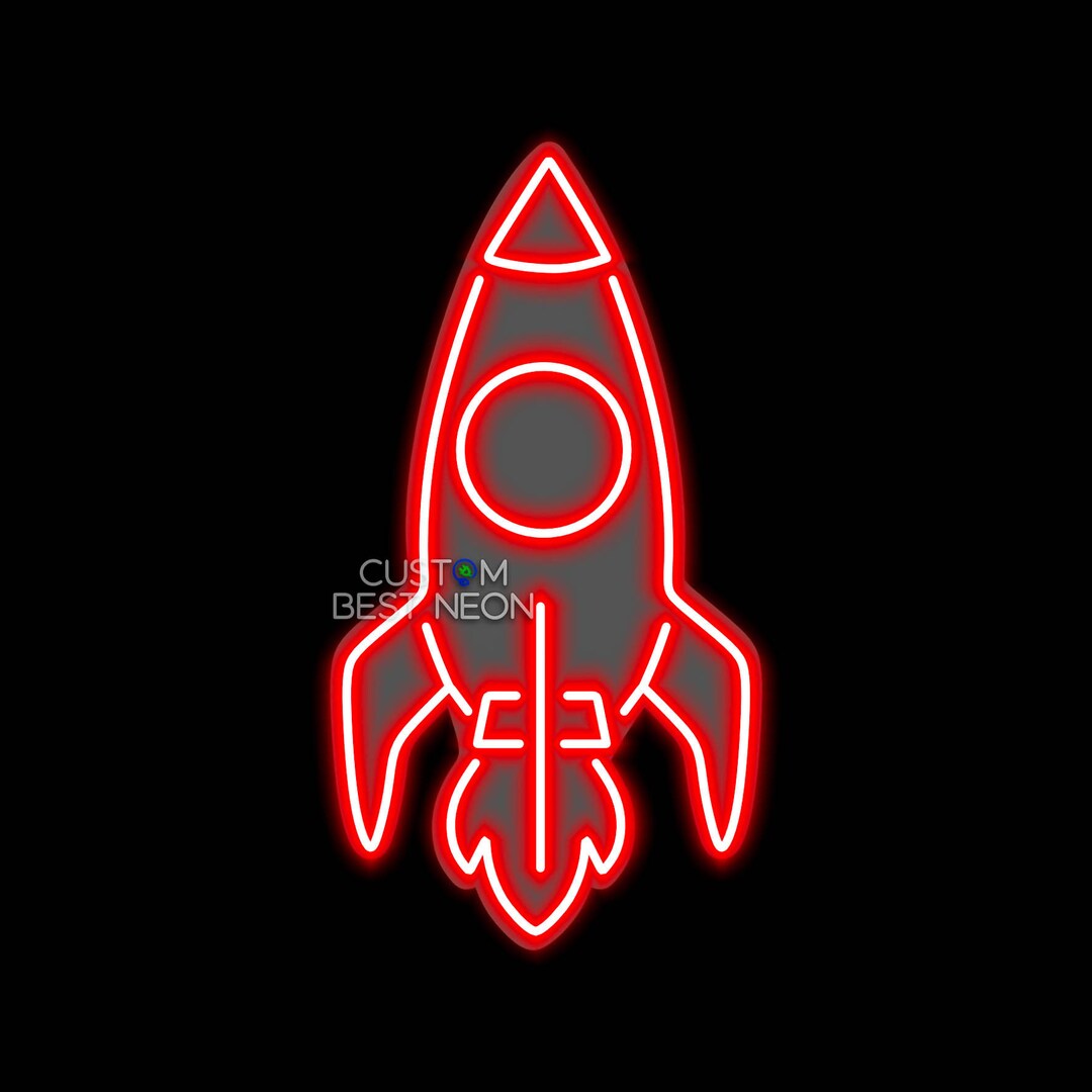 Space Rocket Neon Sign Space Rocket Neon Light Galaxy Lamp Space Neon ...