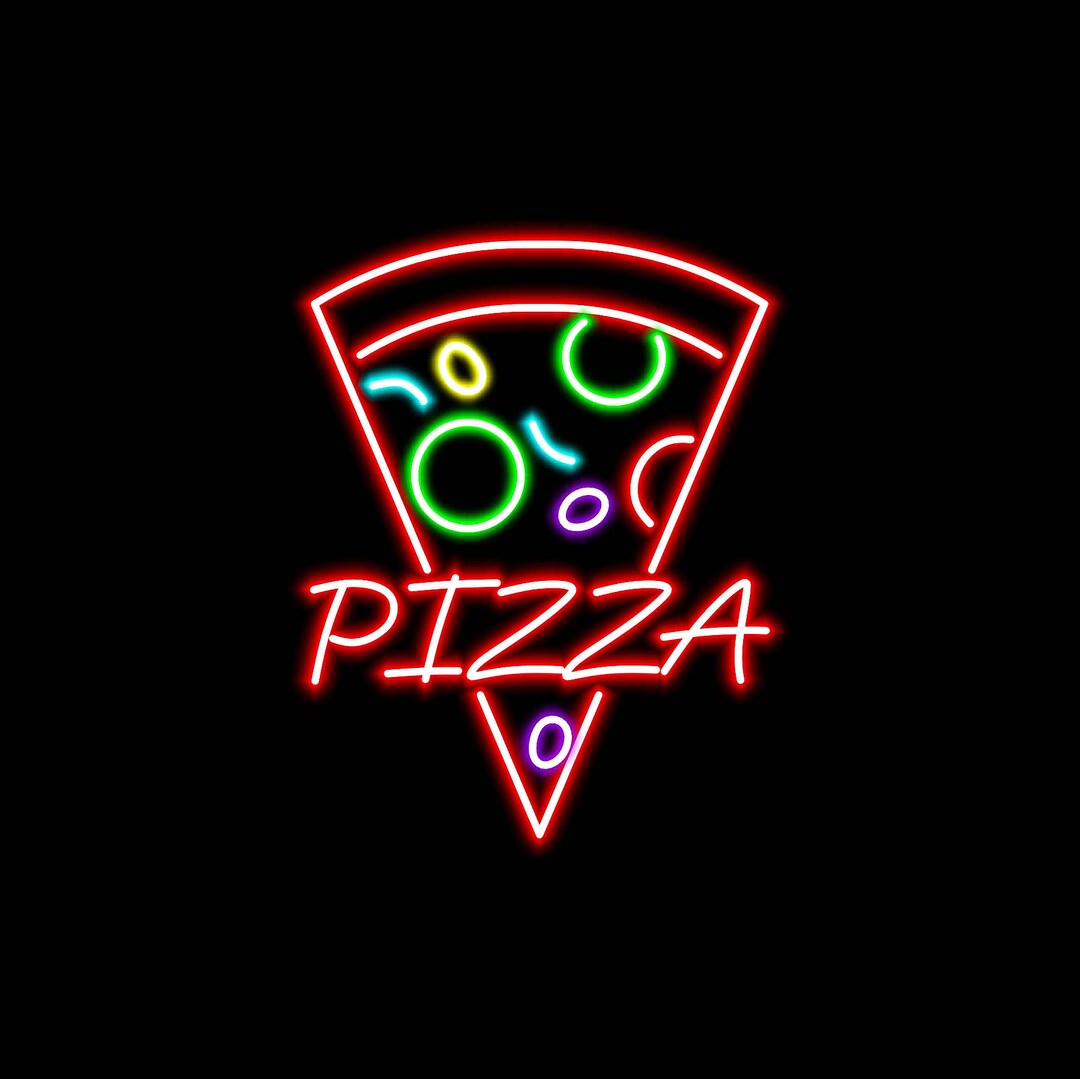 Pizza Slice Neon Sign Acrylic Art, Neon Lights Pizza Slice Led Sign ...