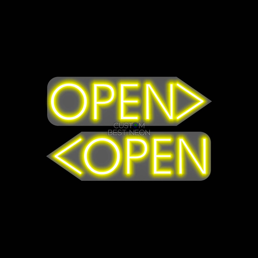 Outdoor Bar Open Sign With Arrow, Door Signs for Business Neon Arrow ...
