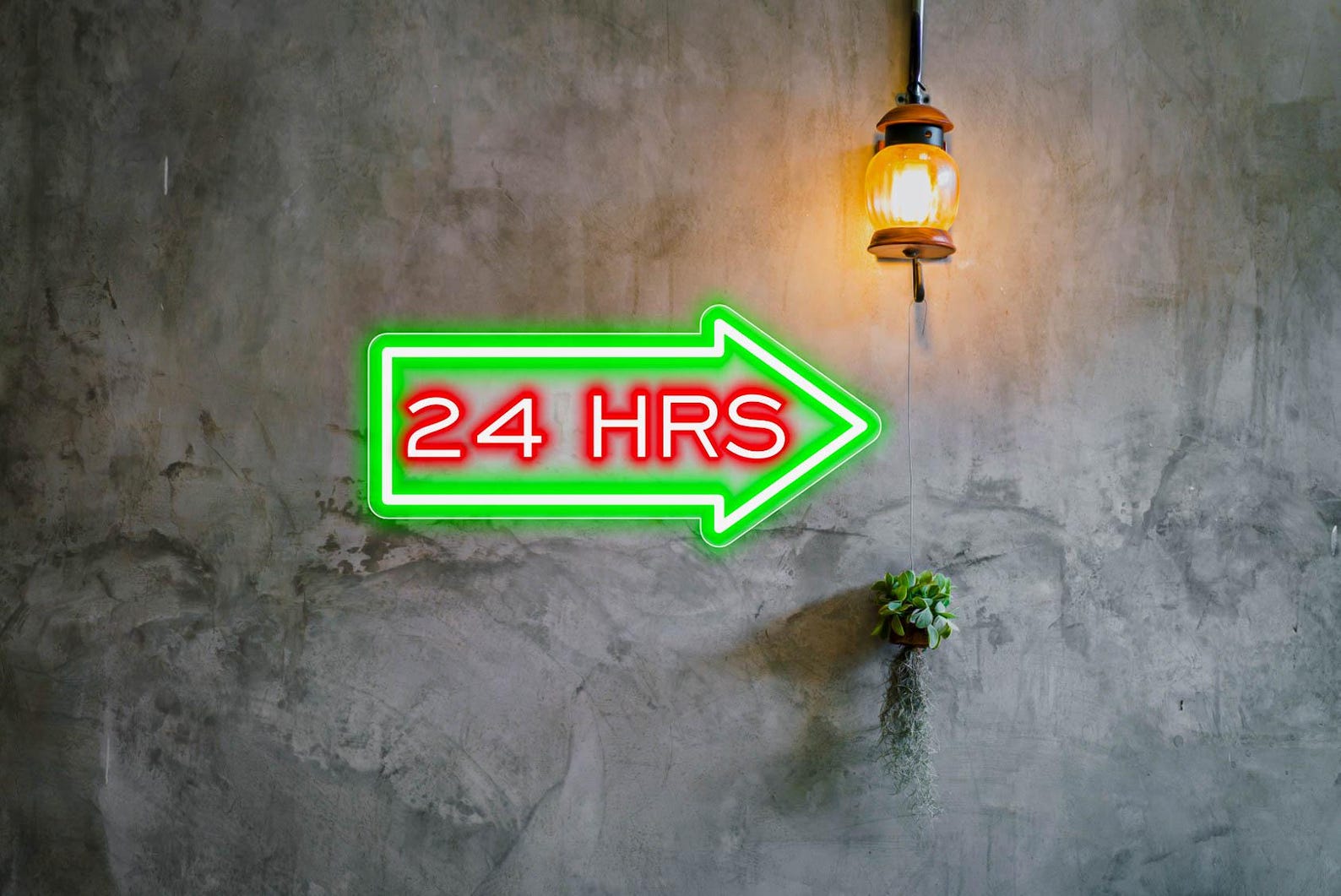 24 HRS Bar Arrow Right Neon Sign, Outdoor Right Arrow Led Sign, Arrow ...