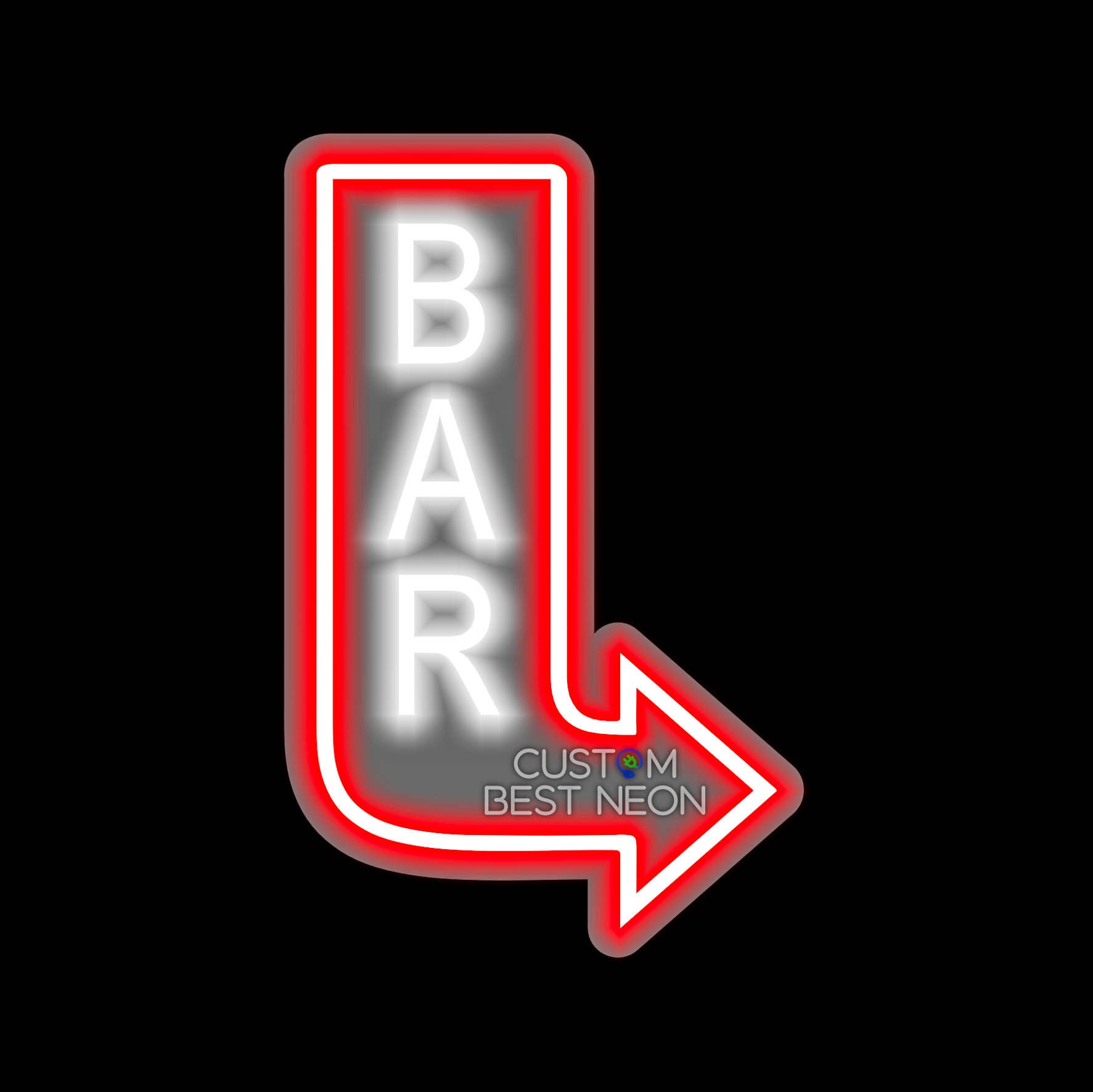 Neon Outdoor Bar Arrow Sign: Waterproof LED Neon for Business, Large ...
