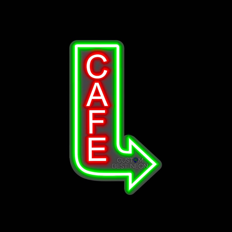 Vertical Cafe Open Neon Sign With Arrow for Business, Outdoor Open Sign ...