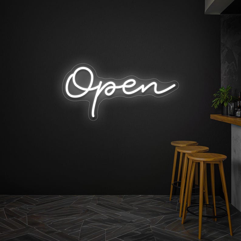 Stylish Neon Open Sign, Aesthetic Neon Sign Custom, Bar Neon Door Sign ...