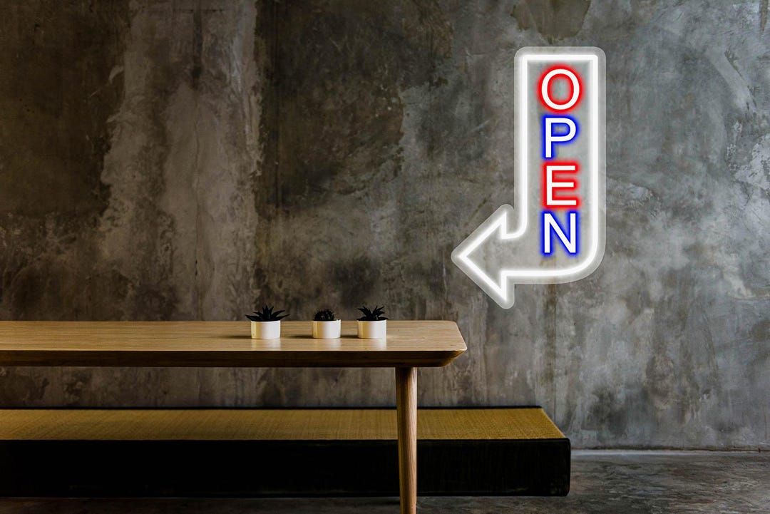 White Neon Open Sign, Red & Blue Outdoor Led Open Signs, Large Bar Neon ...