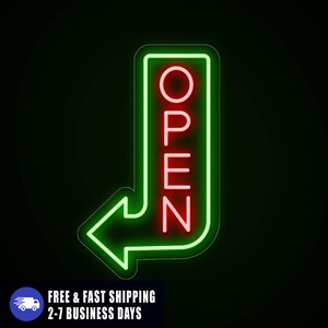 Neon Outdoor Sign, Bar Open Sign, LED Neon for Business, Red and White ...