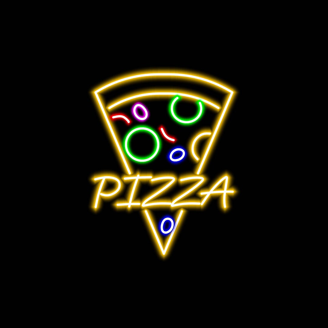 Pizza Slice Neon Sign Personalized LED Light, Foodie Gift, Custom ...