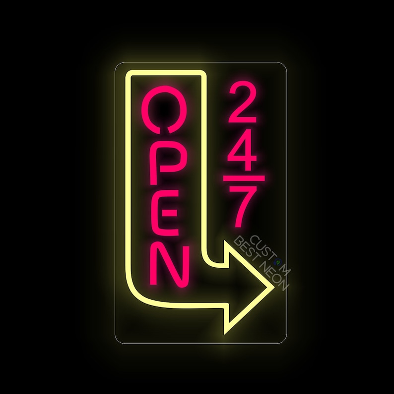 Open 24 7 Neon Sign Neon Open Sign Led Sign for Business Open - Etsy