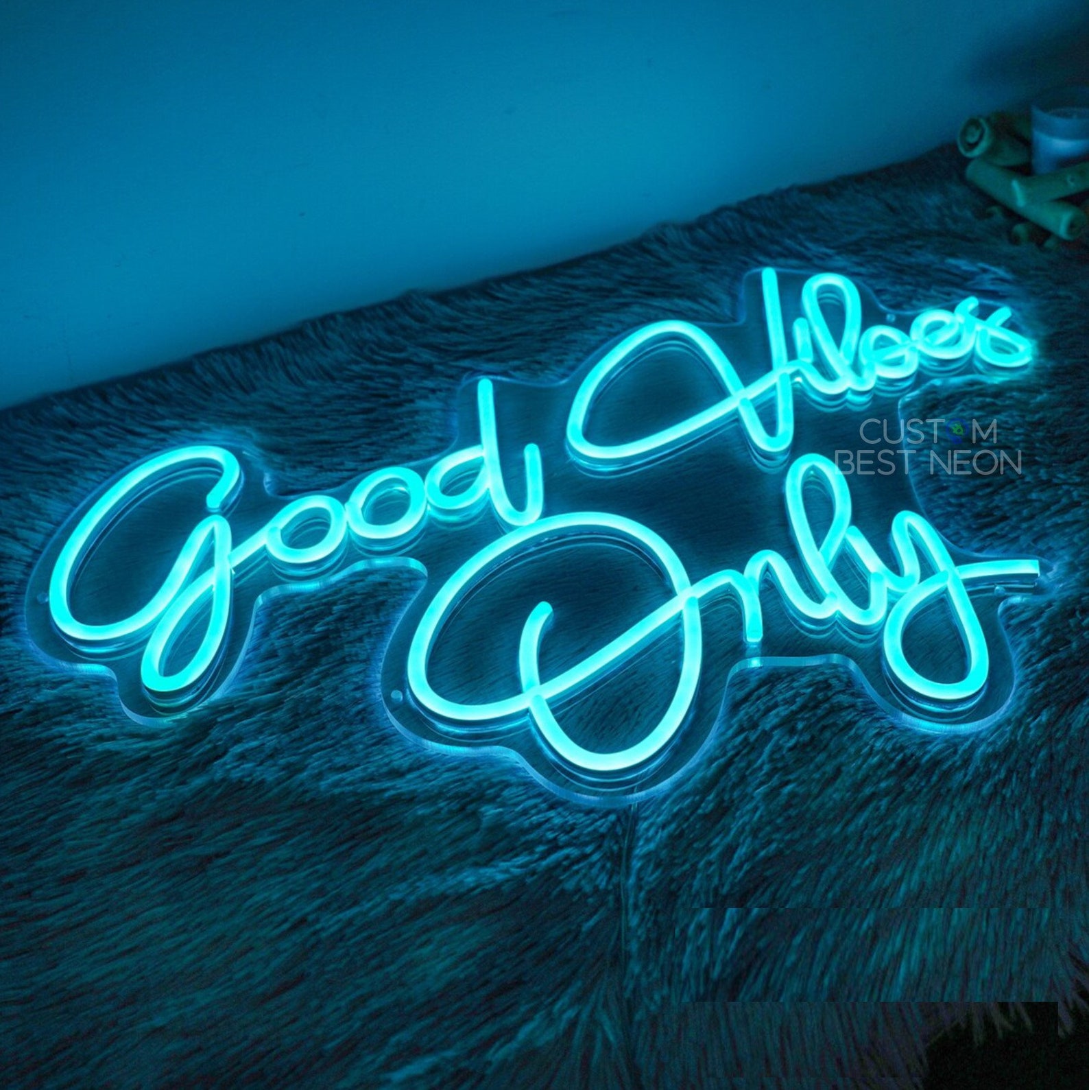 Good Vibes Only Neon Sign Art, LED Lights Neon Sign Bedroom Wall Decor ...