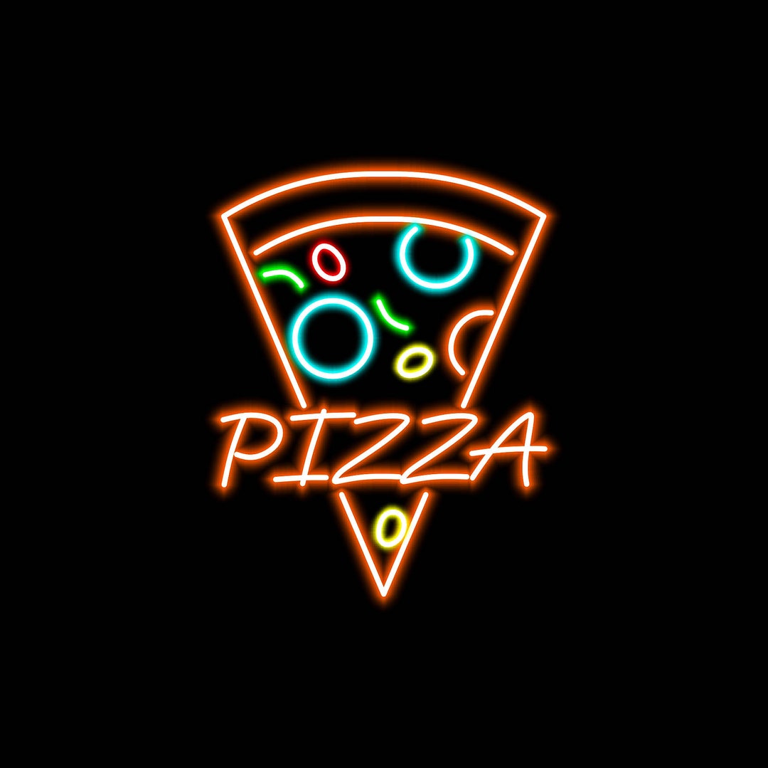 Pizza Slice Led Neon Sign, Custom Neon Pizza Sign, Food Light up Sign ...