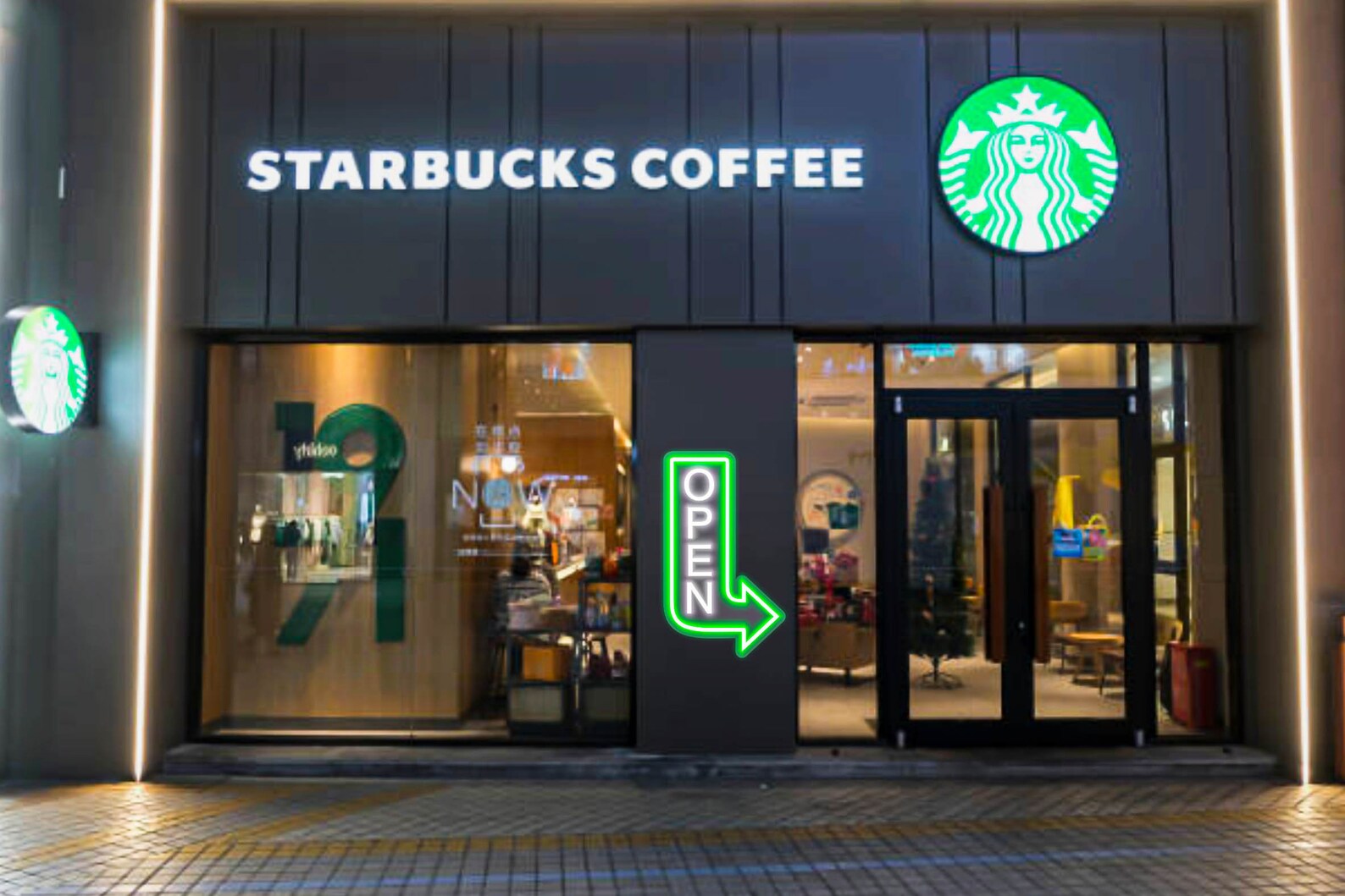 Vertical LED Sign Weatherproof Arrow Sign, Neon Storefront Sign Outdoor ...