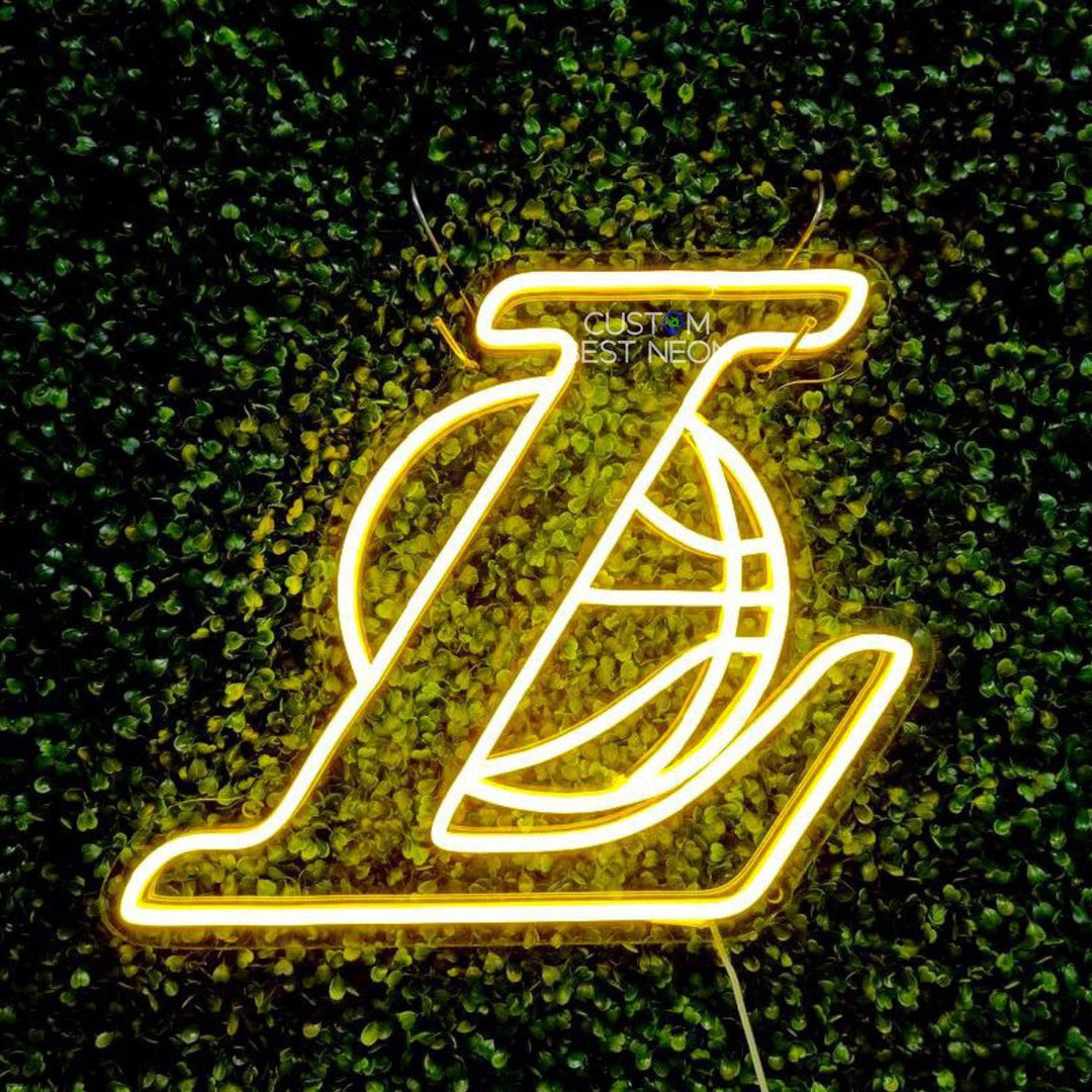 Lakers Neon Sign LED Light Sign, Sports Bar Wall Sign, Man Cave NBA ...