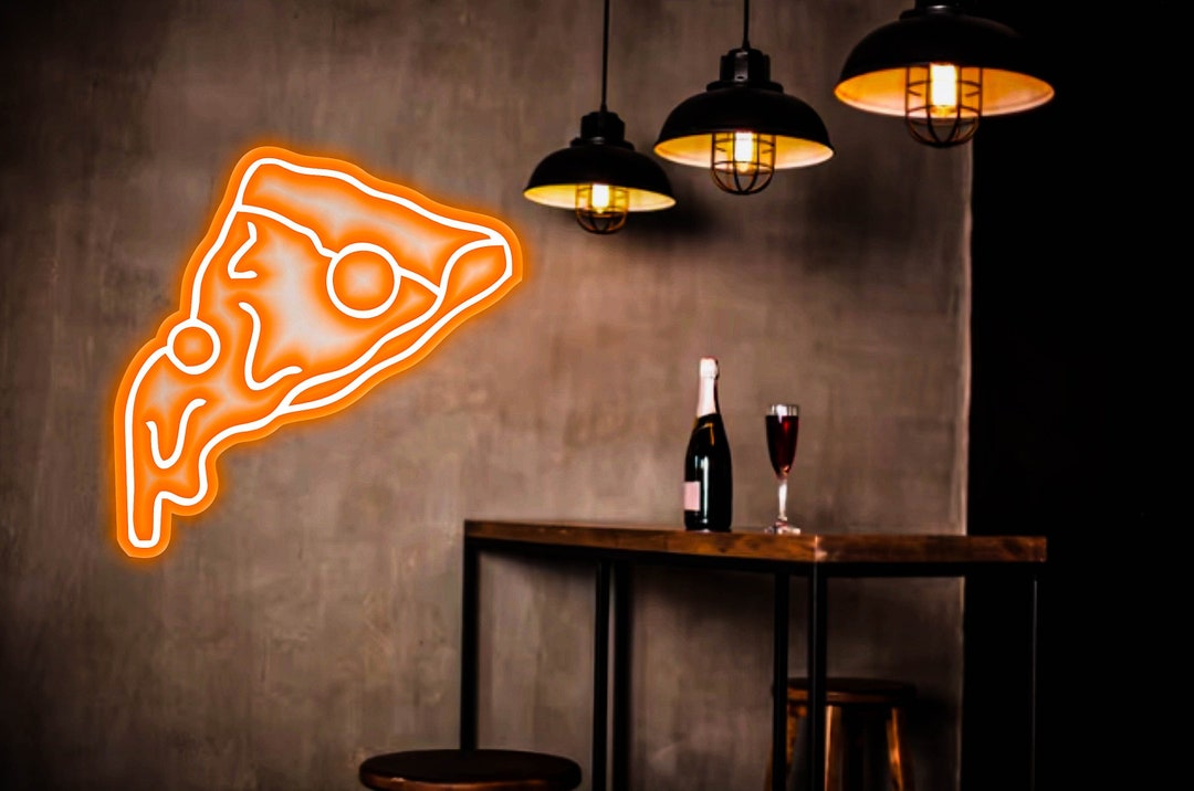 Pizza Slice Neon Sign Pizza Art Neon Lights Pizza Slice Led Sign Food ...