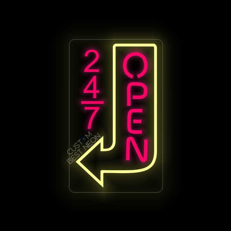 Open 24 7 Neon Sign Neon Open Sign Led Sign for Business Open - Etsy