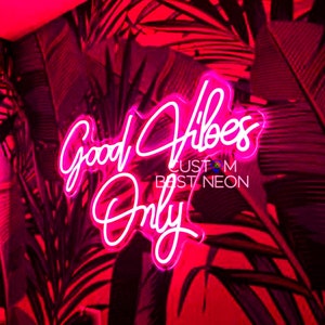 Good Vibes Only Neon Sign, Custom Good Vibes LED Neon Light, Bedroom ...