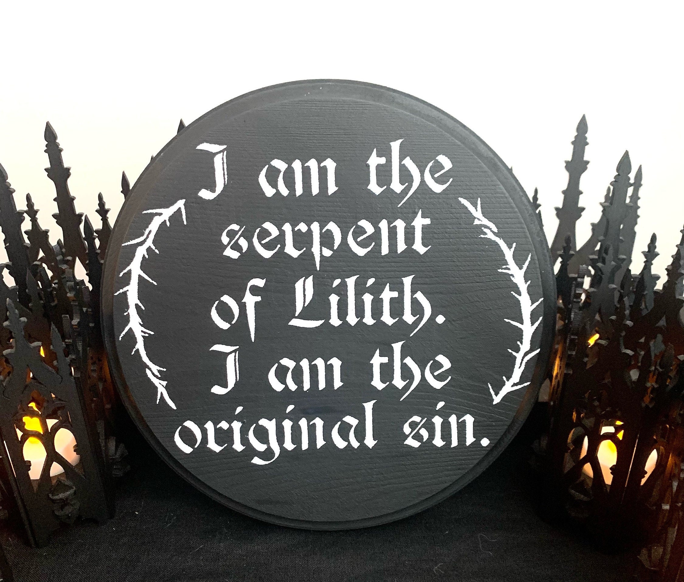 I Am the Serpent of Lilith Sign, Gothic Wall Art, Goth Decor, Home ...