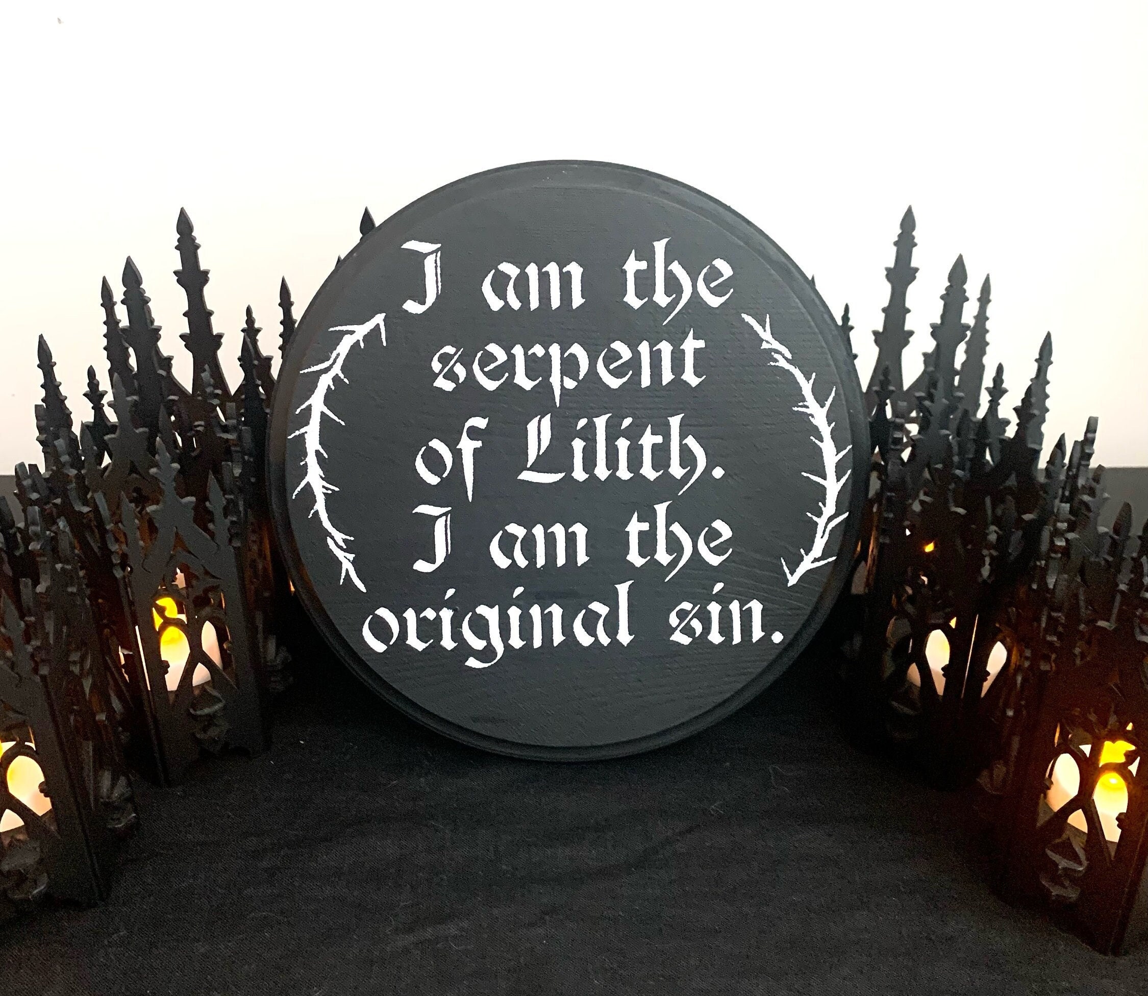 I Am the Serpent of Lilith Sign, Gothic Wall Art, Goth Decor, Home ...