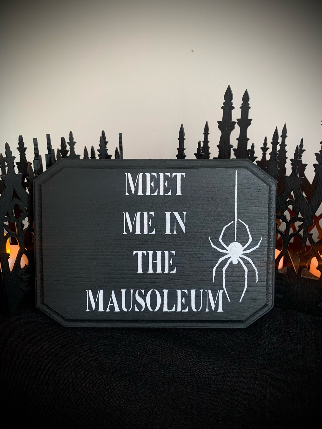 Meet Me in the Mausoleum Sign, Gothic Wall Art, Goth Decor, Home Decor ...