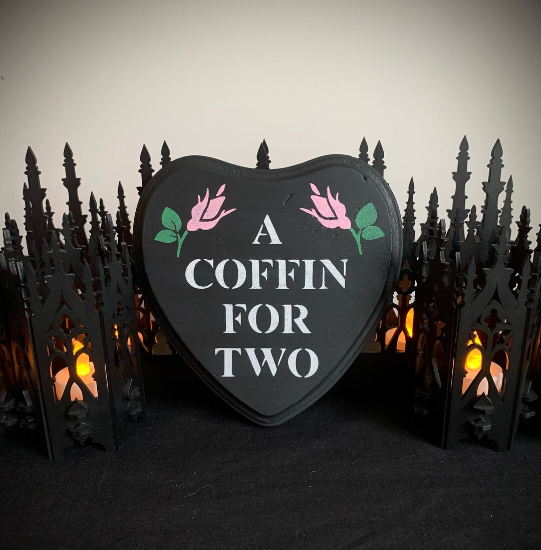 A Coffin for Two Heart Sign, Gothic Sign, Goth Decor, Home Decor ...