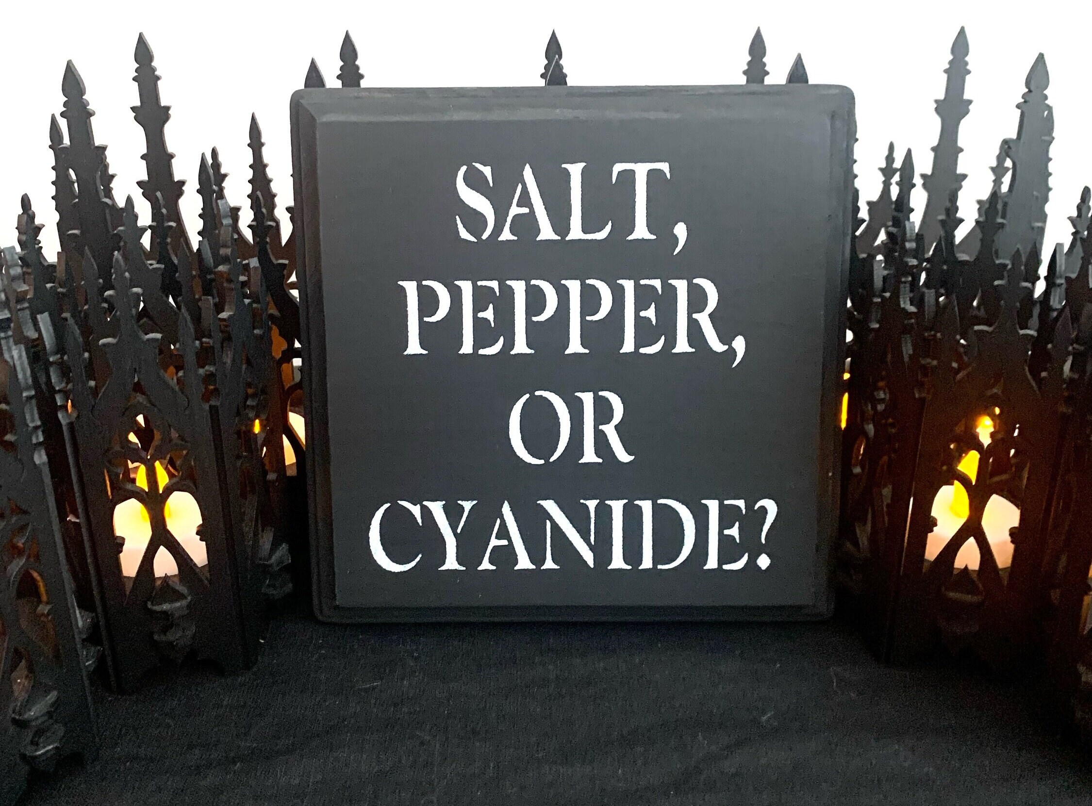 Salt, Pepper, or Cyanide? Sign, Gothic Sign, Goth Decor, Home Decor ...
