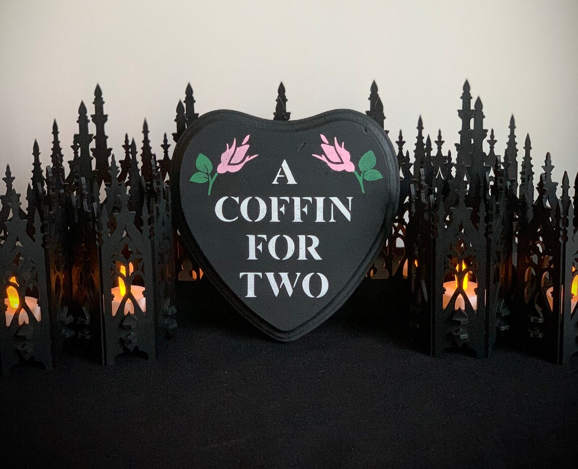A Coffin for Two Heart Sign Gothic Sign Goth Decor Home - Etsy