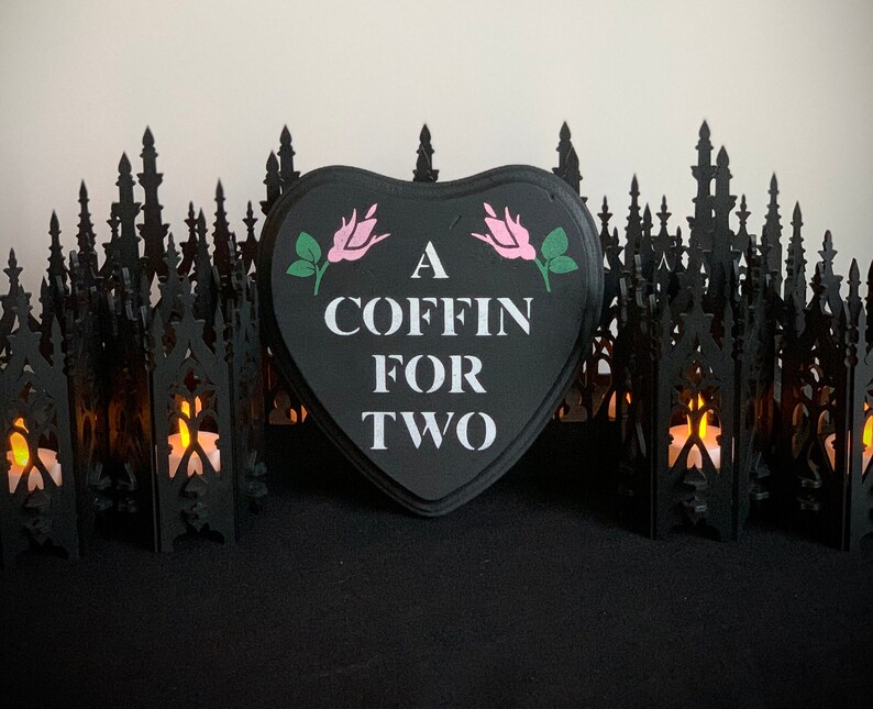 A Coffin for Two Heart Sign, Gothic Sign, Goth Decor, Home Decor ...