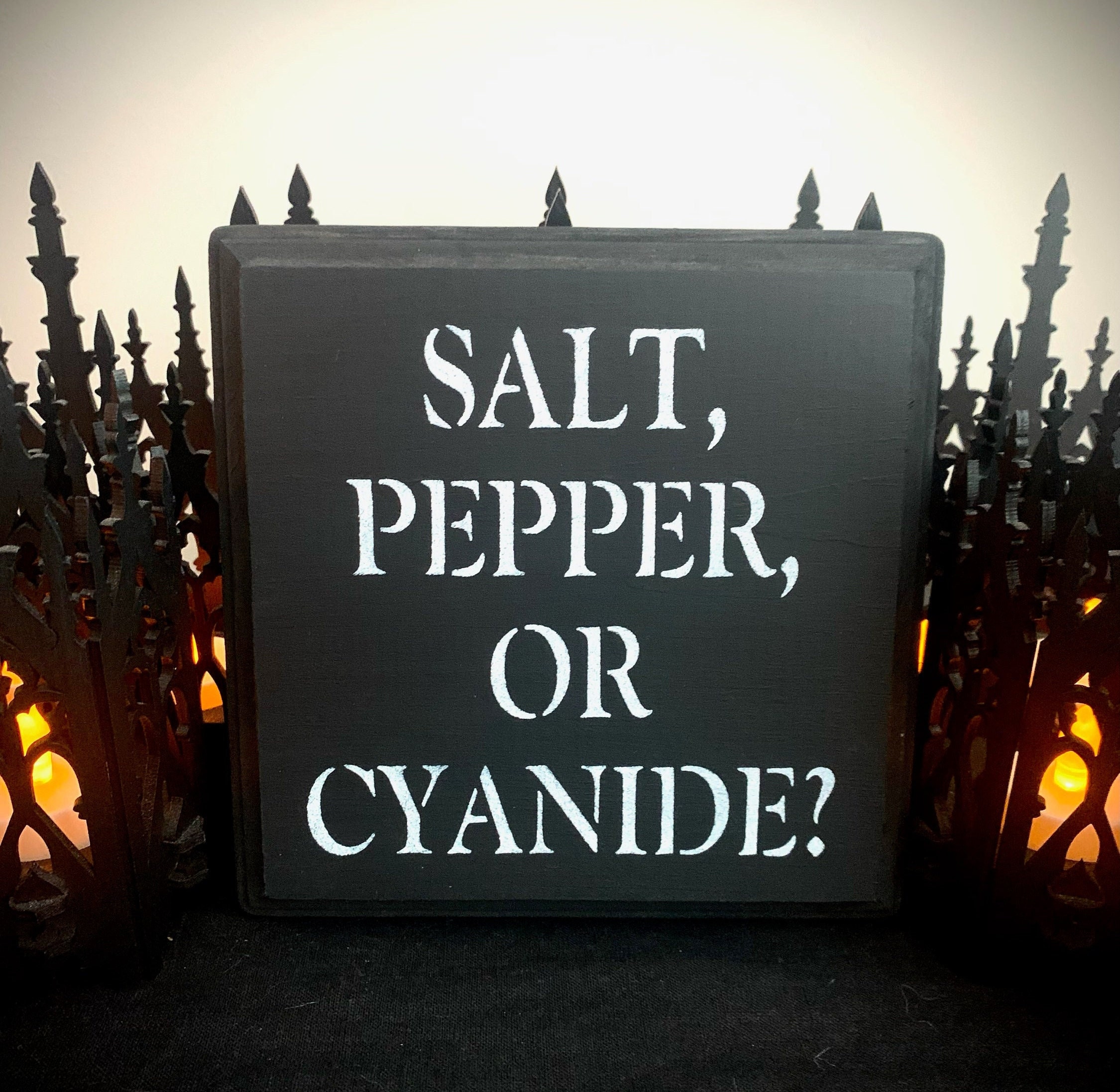Salt, Pepper, or Cyanide? Sign, Gothic Sign, Goth Decor, Home Decor ...
