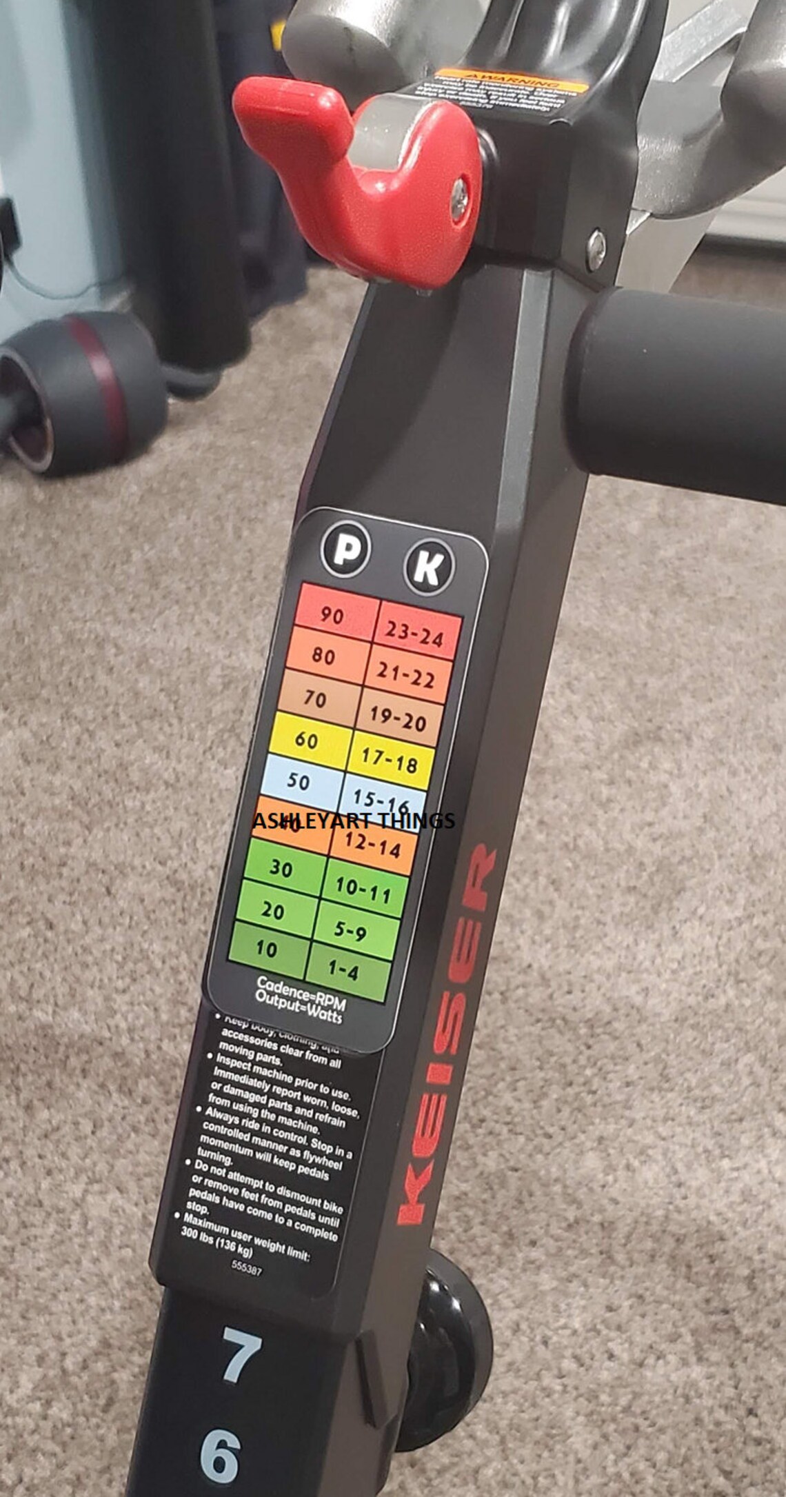 Peloton Keiser Conversion Chart Sticker - Etsy