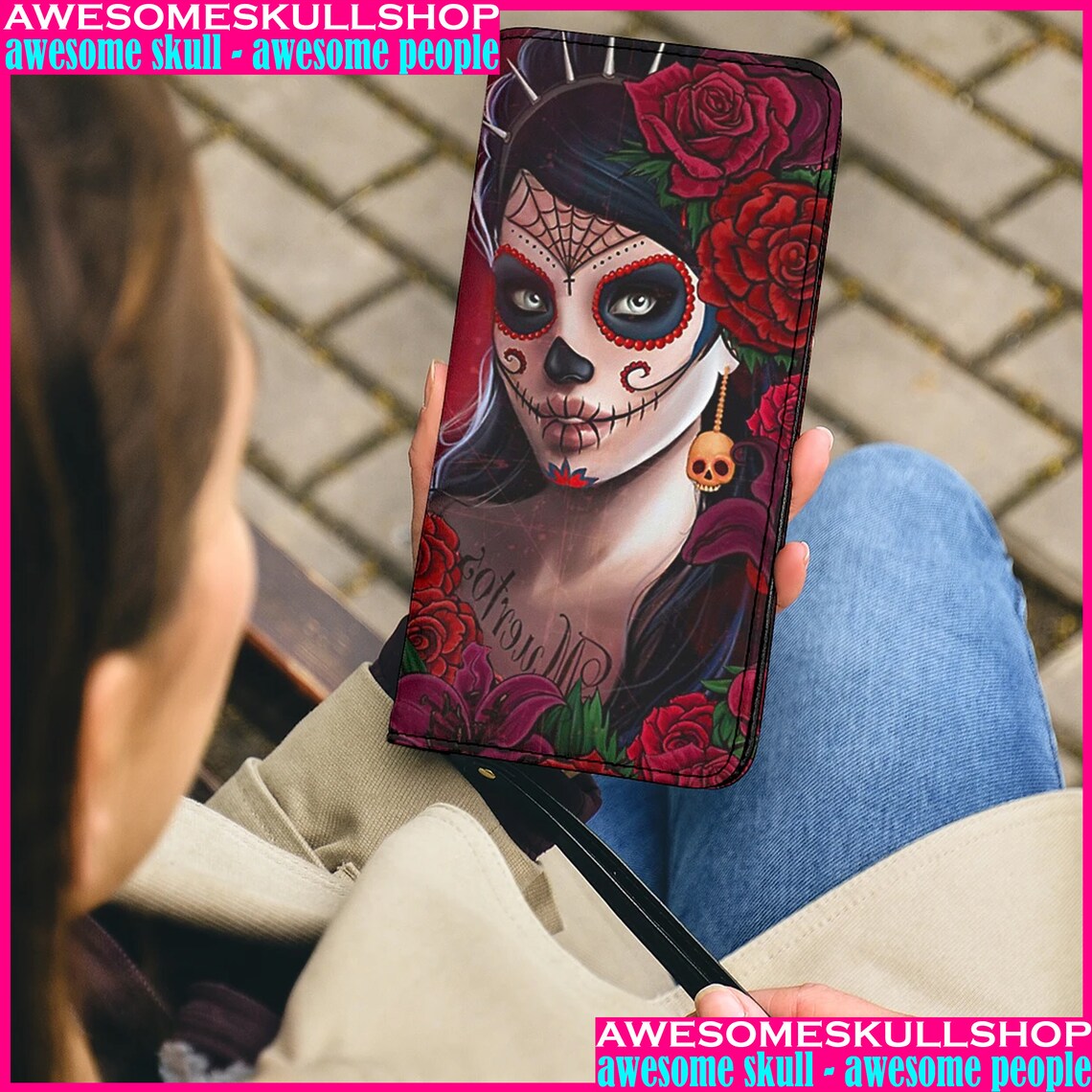 Sugar Skull Day Of The Dead Mexican Skull Girl Clutch Wallet Etsy sugar-skull-day-of-the-dead-mexican-skull-girl-clutch-wallet-etsy