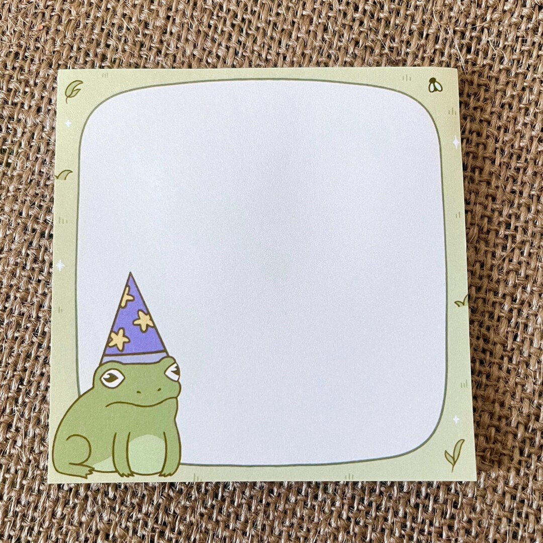 Wizard Frog Sticky Notes | Cute 50 Sheets Memo Pad | Cottagecore ...